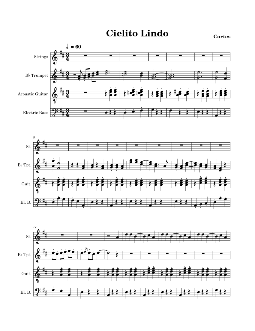 Cielito lindo – Misc Traditional Cielito Lindo Sheet music for Trumpet in b-flat, Guitar, Bass ...