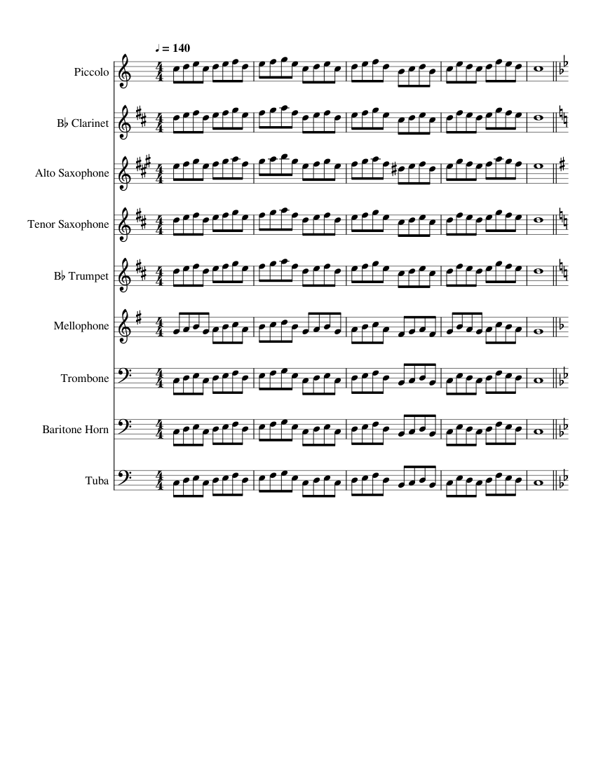 Clarke studies Sheet music for Trombone, Tuba, Mellophone, Flute ...