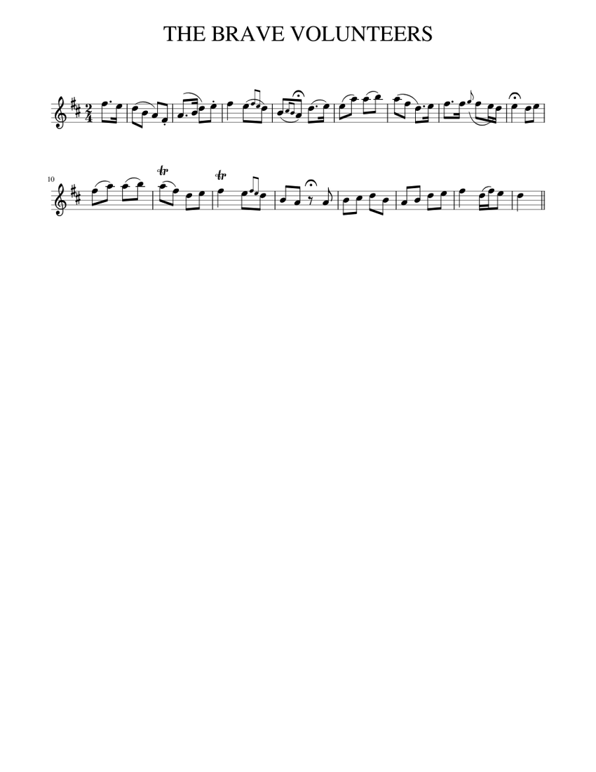 THE BRAVE VOLUNTEERS Sheet music for Piano (Solo) | Musescore.com