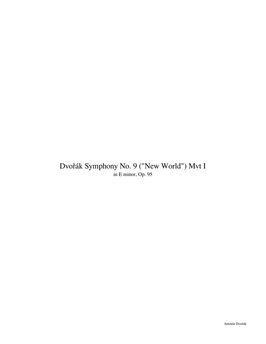 Dvořák Symphony No 9 Mvt I Sheet music for Trombone bass, Trombone alto, Flute, Oboe & more ...