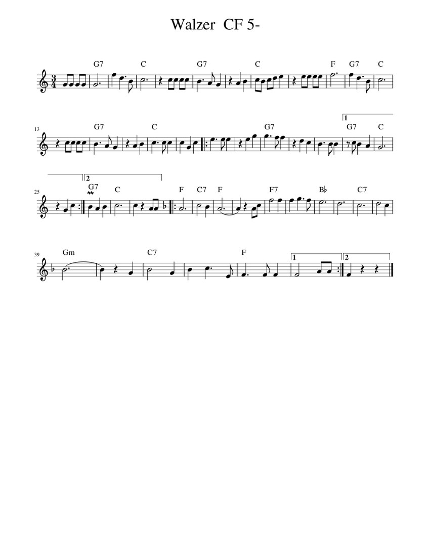 Walzer CF 5- Sheet music for Accordion (Solo) | Musescore.com