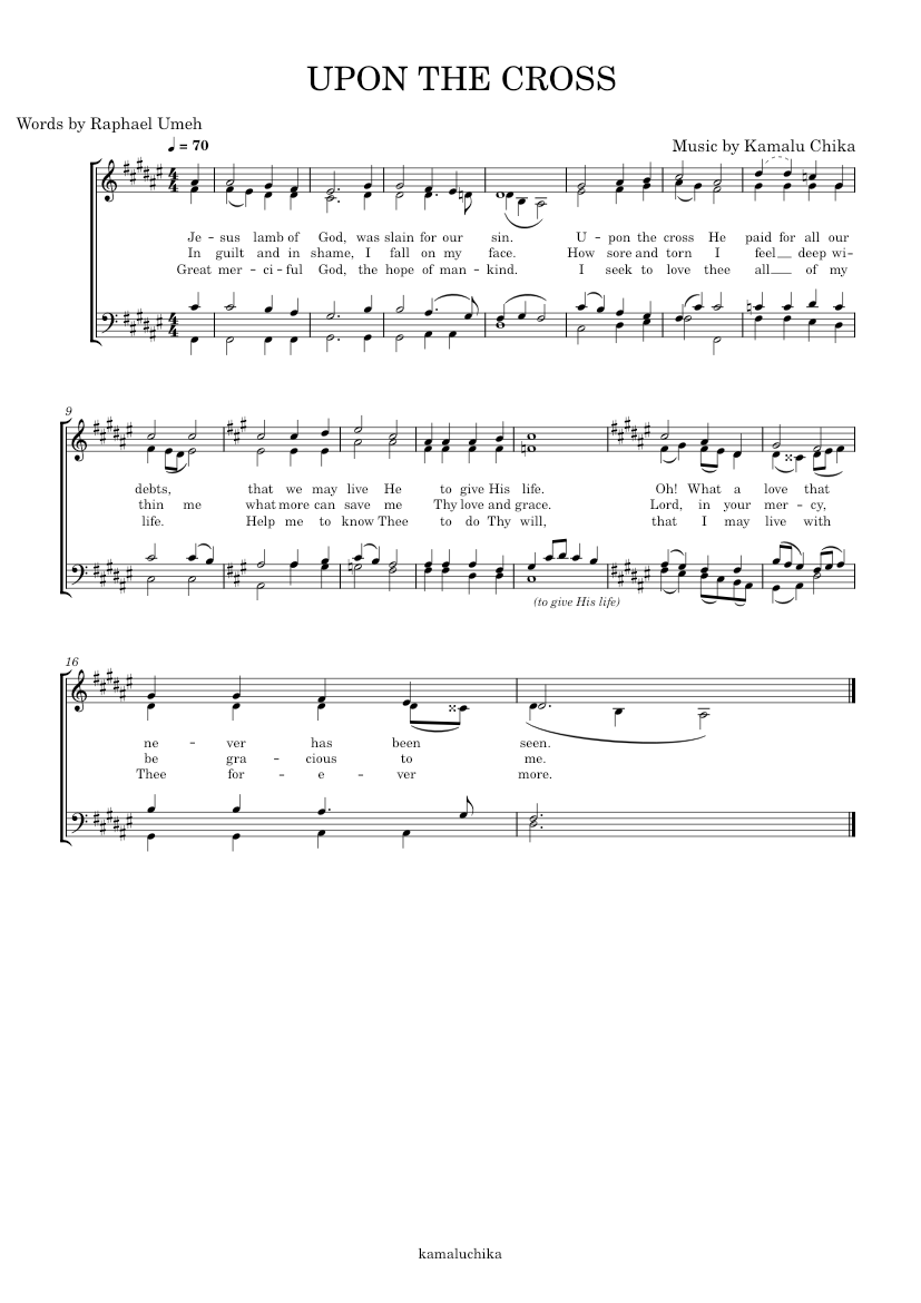 Once upon the cross – Deicide UPON THE CROSS Sheet Music for Piano ...