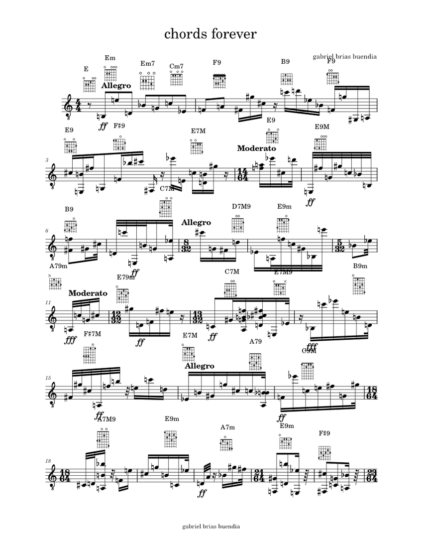 chords forever Sheet music for Guitar (Solo) | Musescore.com
