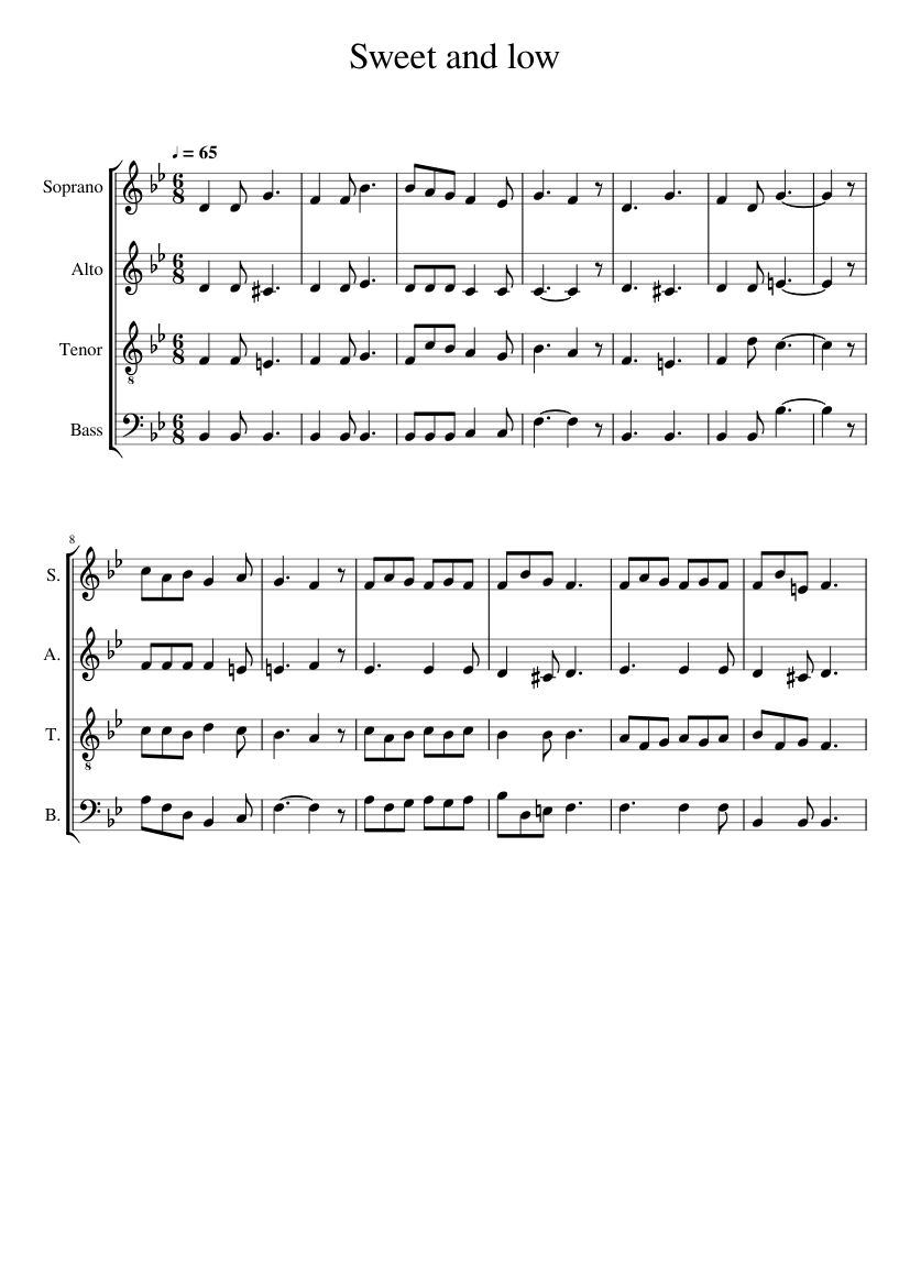Sweet-and-low Sheet music for Bass guitar (Solo) | Musescore.com
