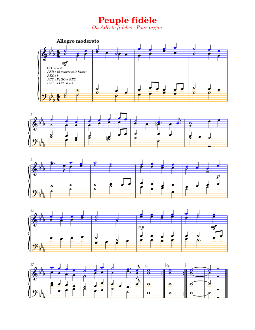 Peuple fidèle Sheet music for Piano (Solo) | Musescore.com