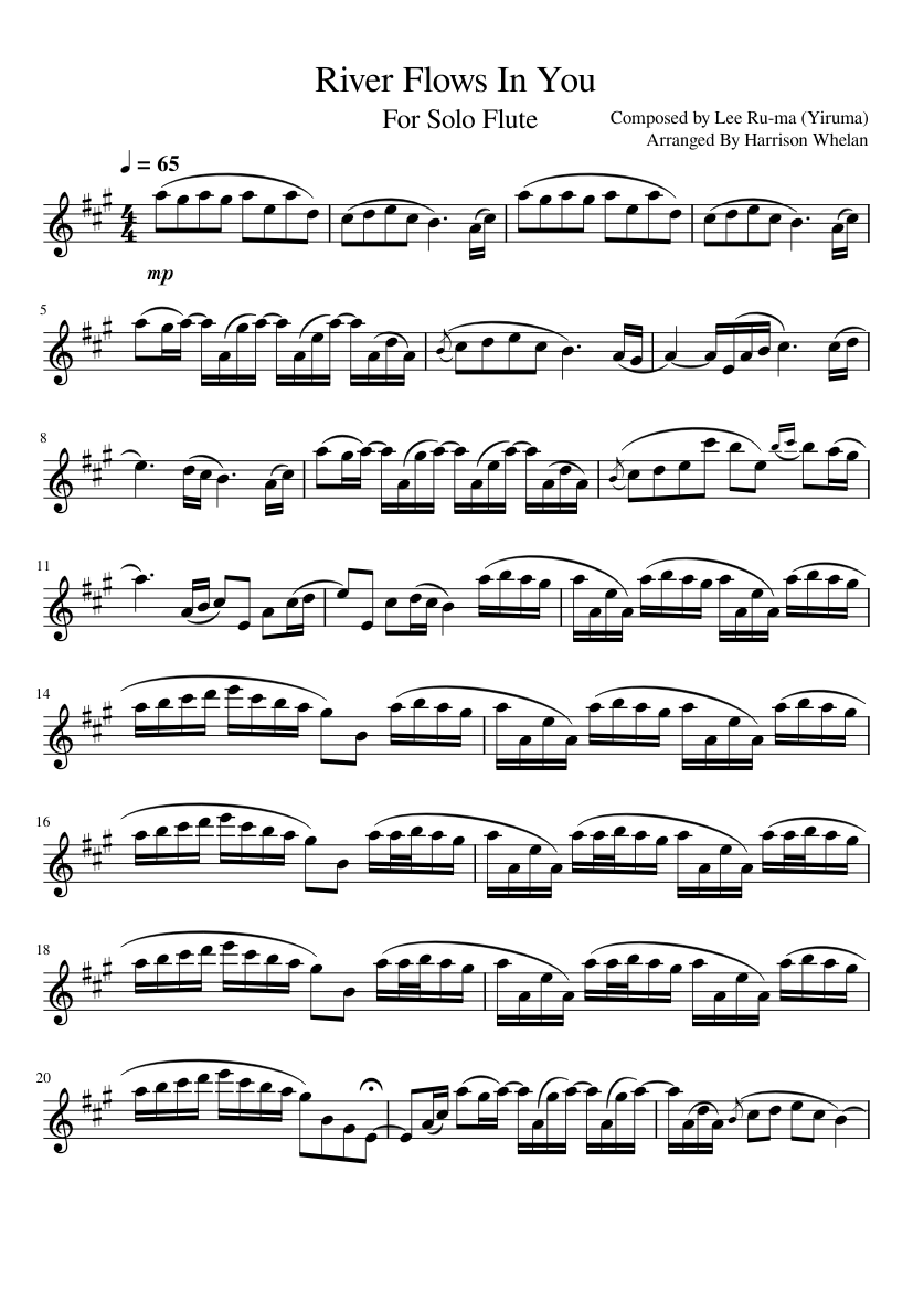 River Flows in You Sheet music for Flute (Solo) | Musescore.com