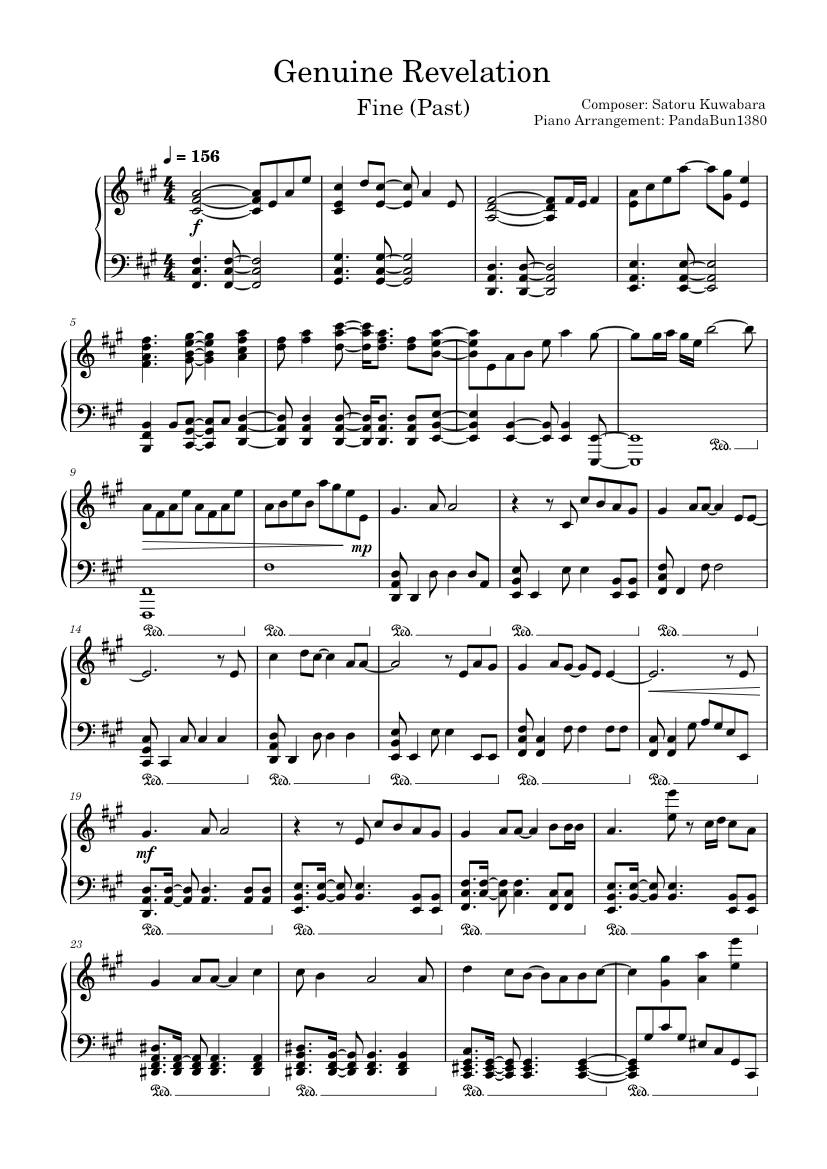 Genuine Revelation - Past Fine [Enstars!] Sheet Music for Piano (Solo ...