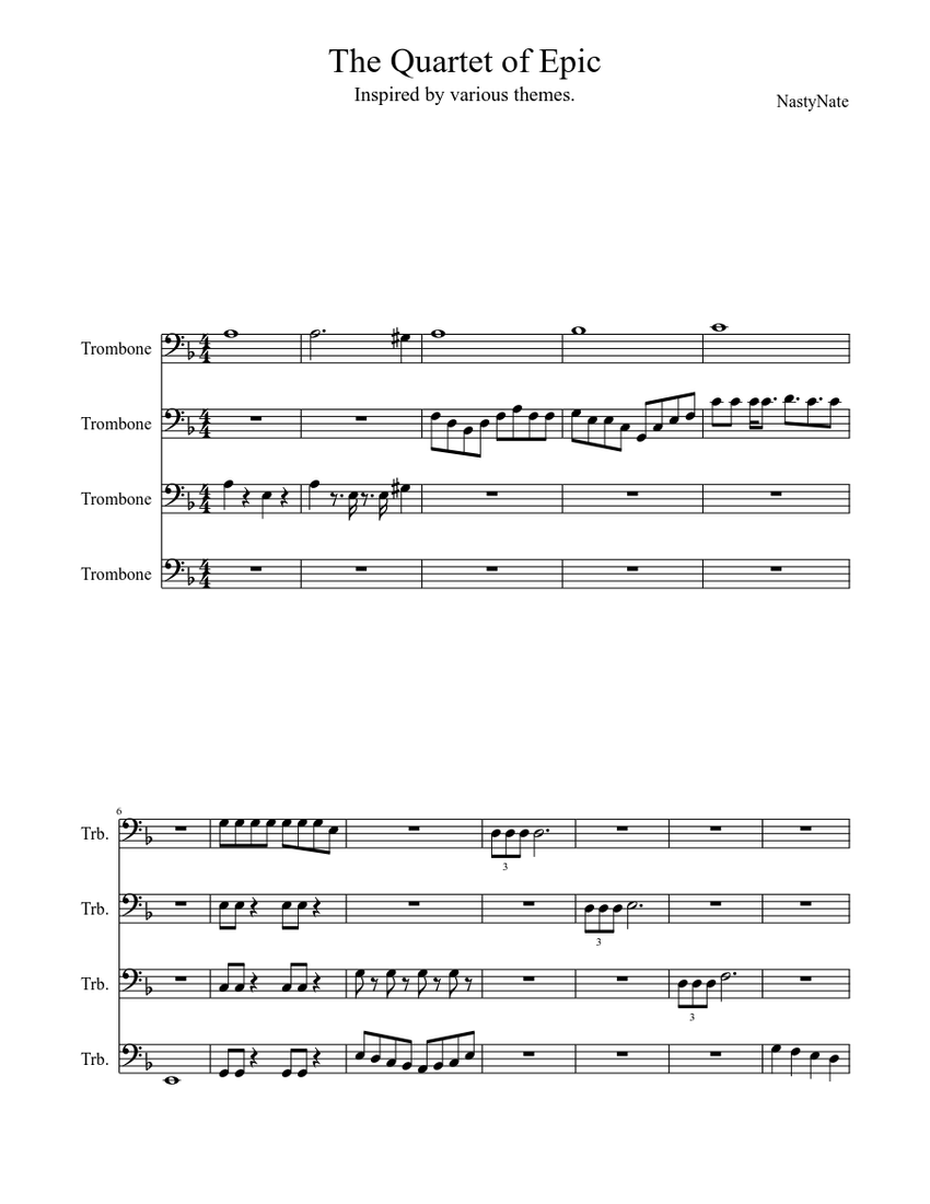 The Quartet of Epic Sheet music for Trombone (Mixed Quartet) | Download ...