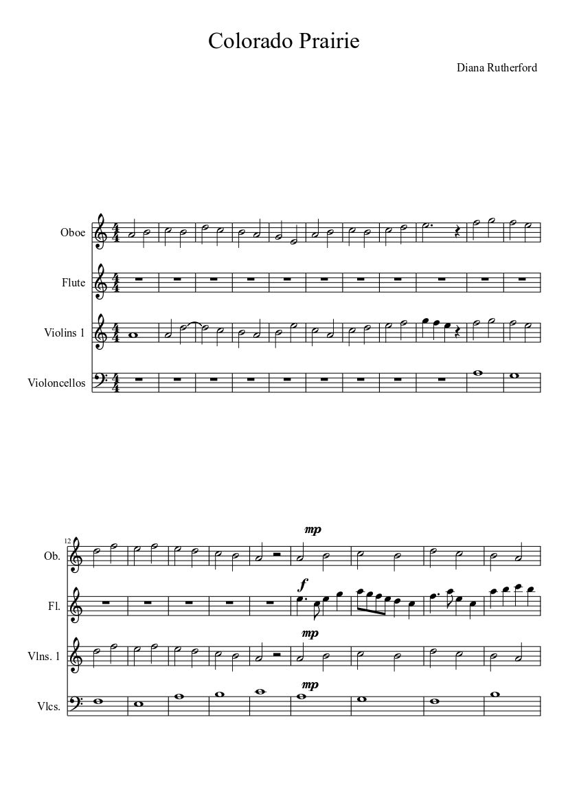 Colorado Prairie Sheet music for Flute, Oboe (Woodwind Duet ...