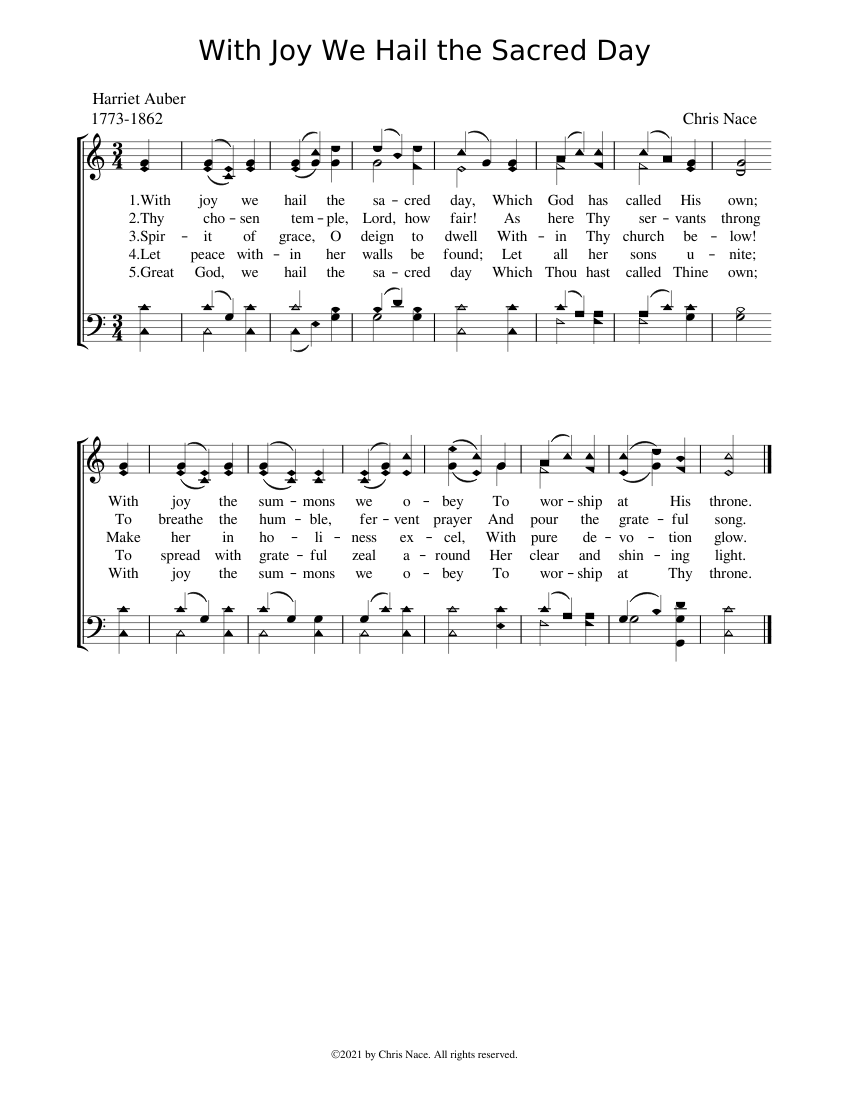 With Joy We Hail the Sacred Day Sheet music for Violin, Cello (String Duet) | Musescore.com