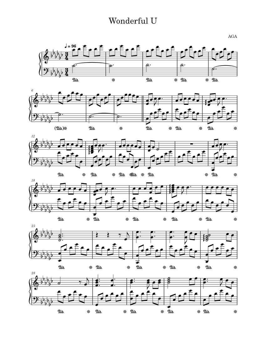 Wonderful_U Sheet music for Piano (Solo) | Musescore.com
