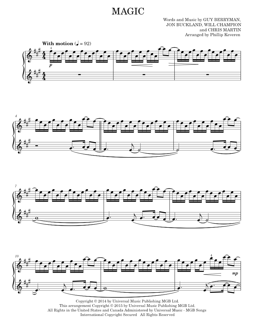 magic Sheet music for Piano: Music Notes