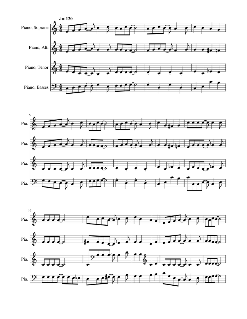 Brel - Bruxelles Sheet music for Piano (Mixed Quartet) | Musescore.com