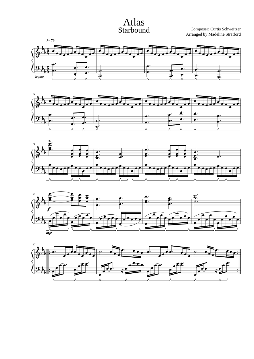 Atlas Starbound - Piano Arrangement Sheet music for Piano (Solo ...