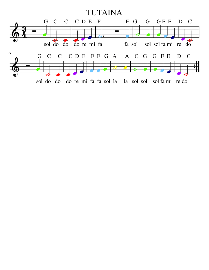 TUTAINA villancico Sheet Music for Piano (Solo) Easy | MuseScore.com
