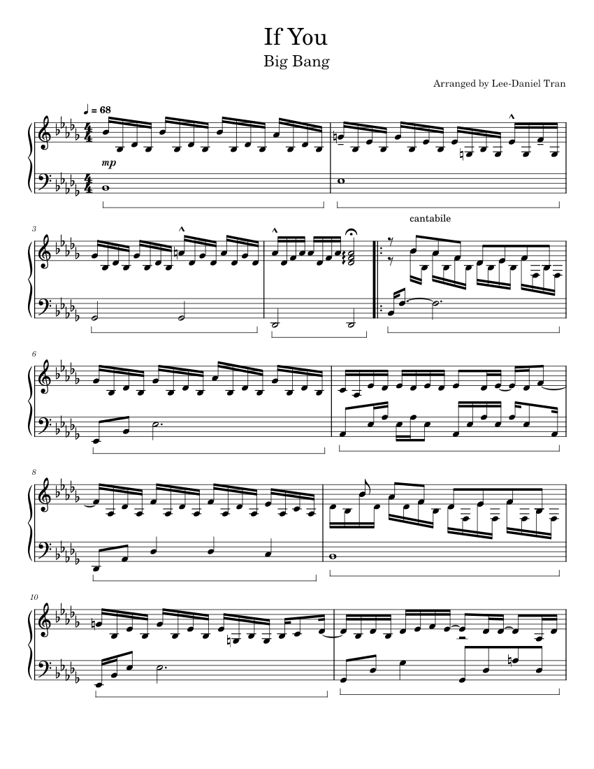 If You - Bigbang for Piano Sheet music for Piano (Solo) | Musescore.com