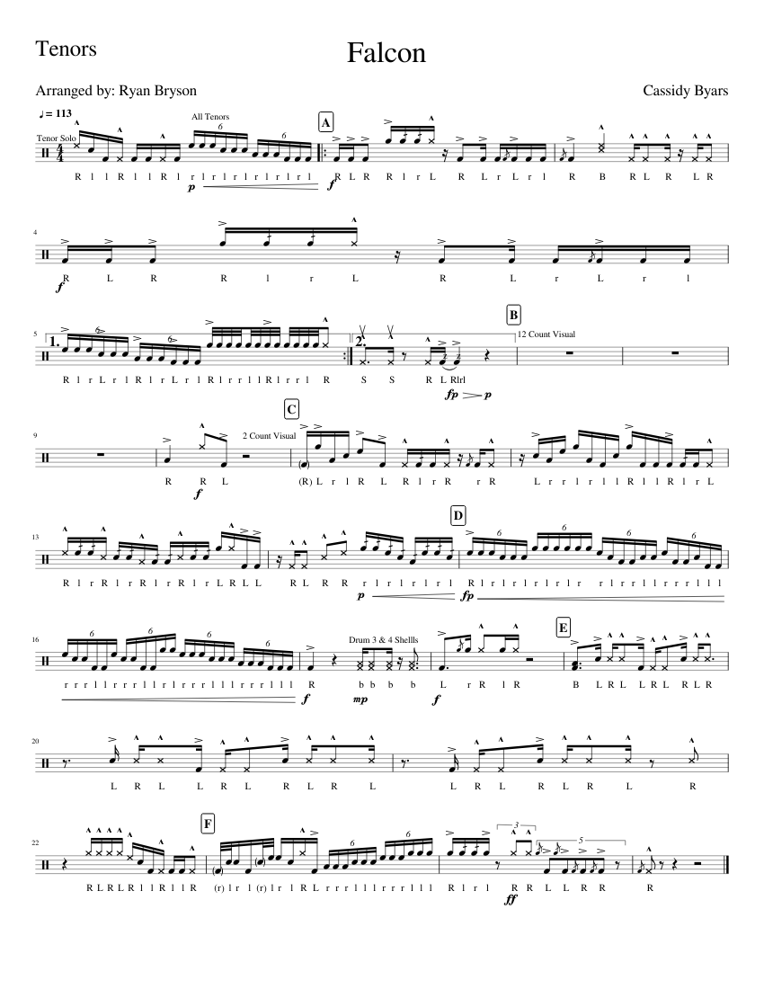Falcon Sheet music for Drum group (Solo) | Musescore.com