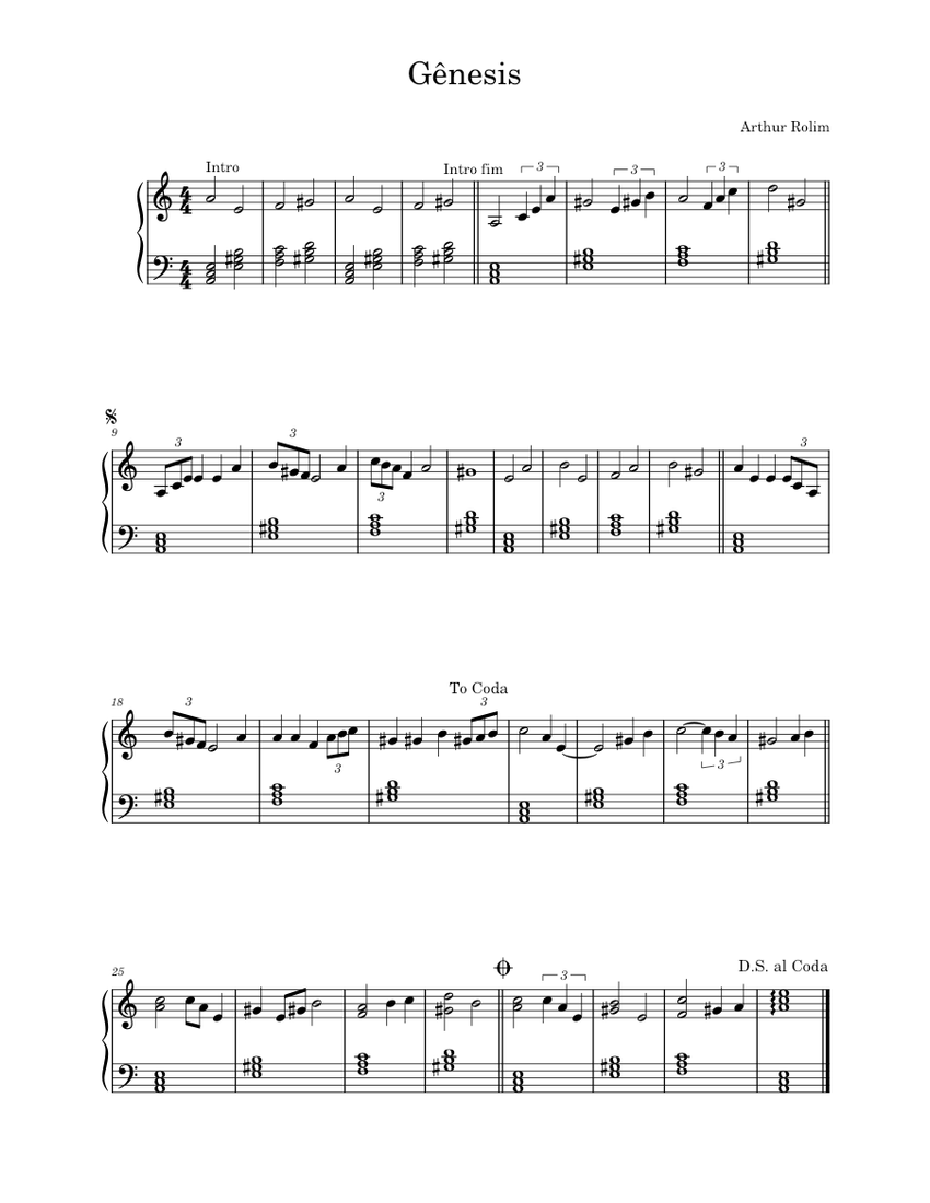 genesis Sheet music for Piano (Solo) | Musescore.com