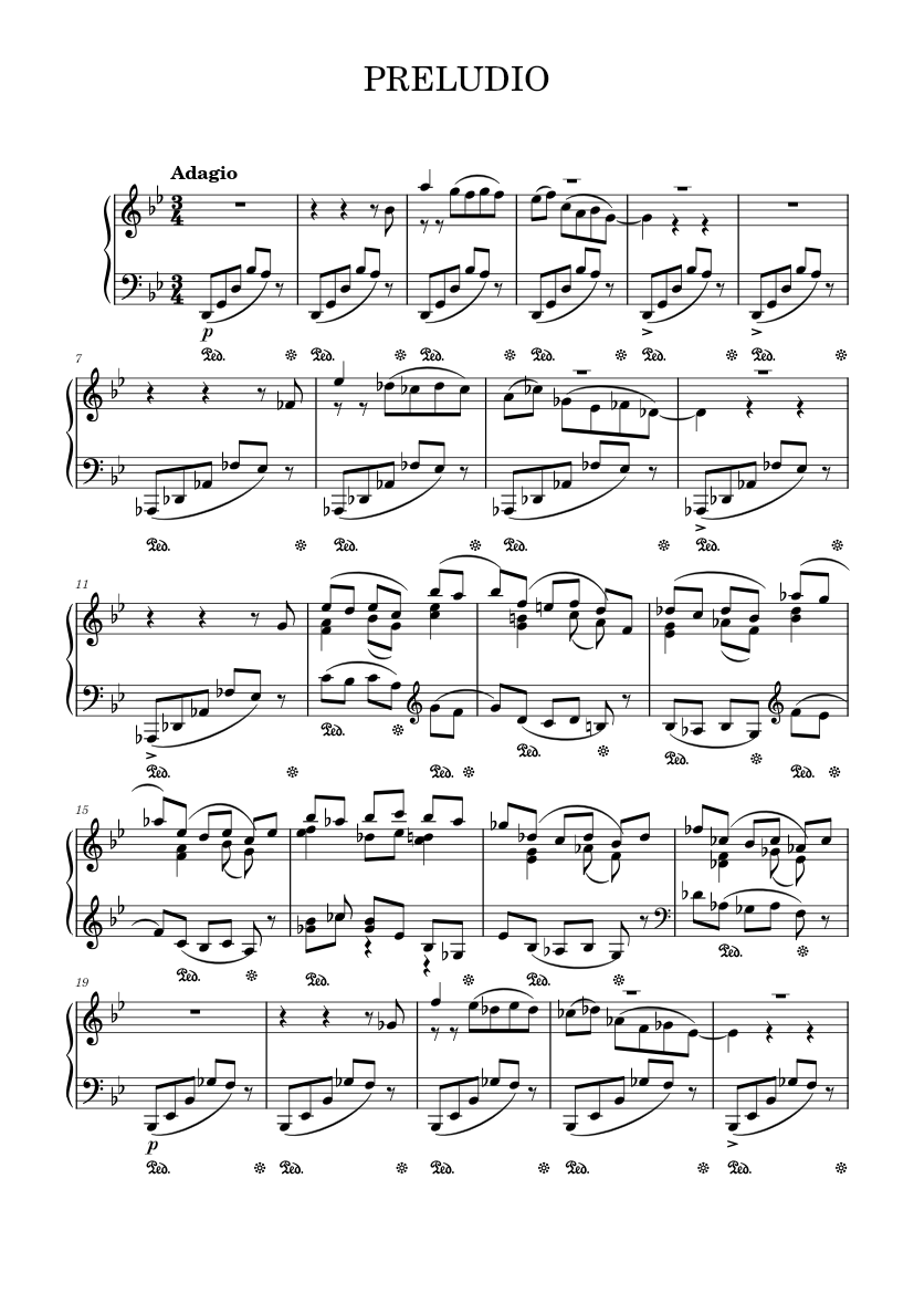 PRELUDIO Sheet music for Piano (Solo) Easy | Musescore.com