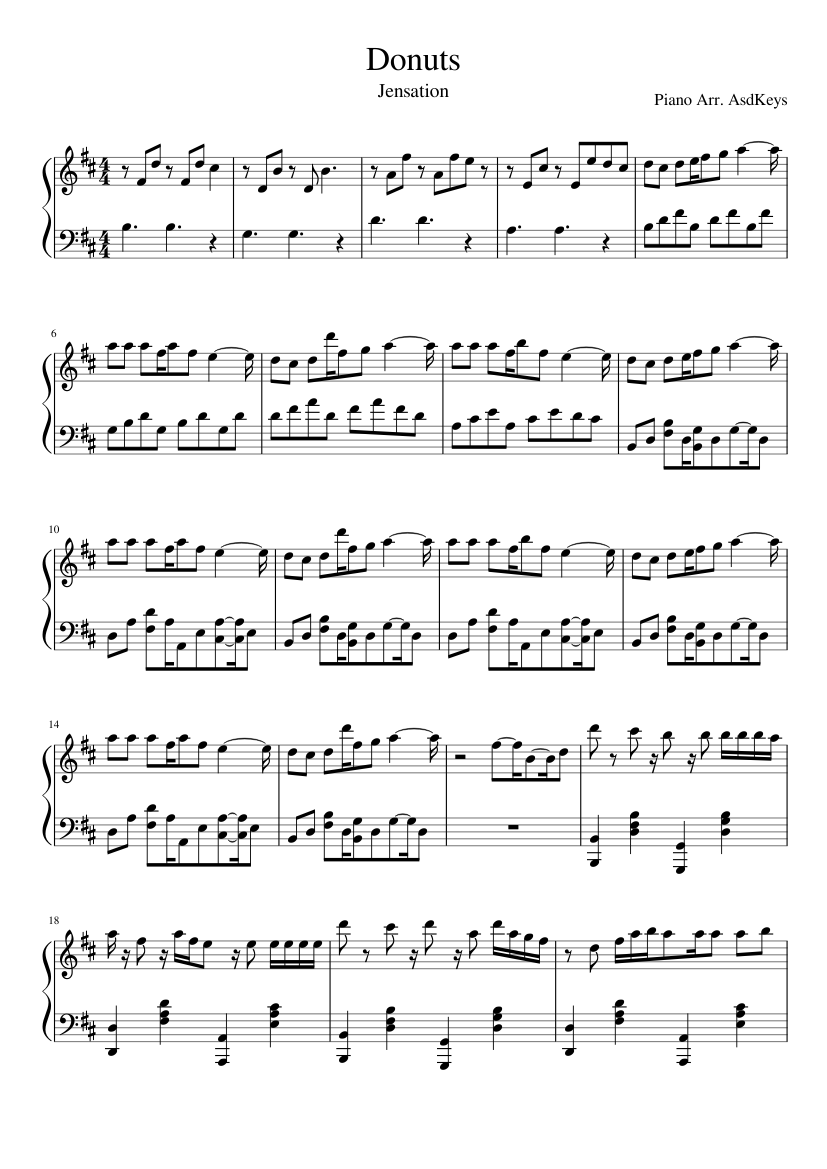 Jensation-Donuts Sheet music for Piano (Solo) | Musescore.com