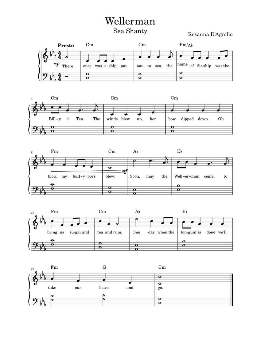 Wellerman – Sea Shanty Sheet music for Piano (Solo) Easy | Musescore.com