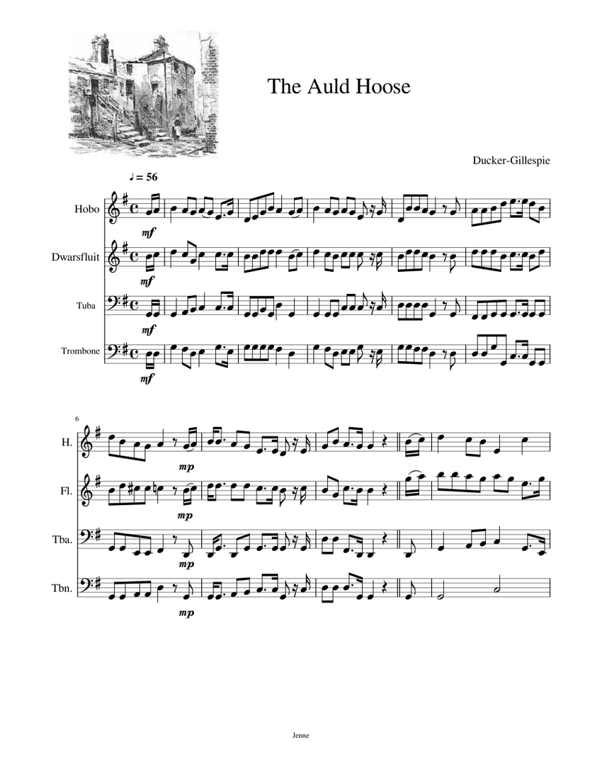 The Auld Hoose Sheet music for Trombone, Flute, Tuba, Oboe (Mixed ...