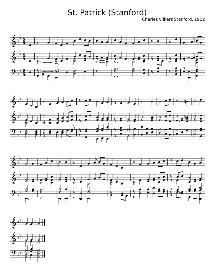 St. Patrick - Charles Villiers Stanford Sheet music for Organ (Mixed ...