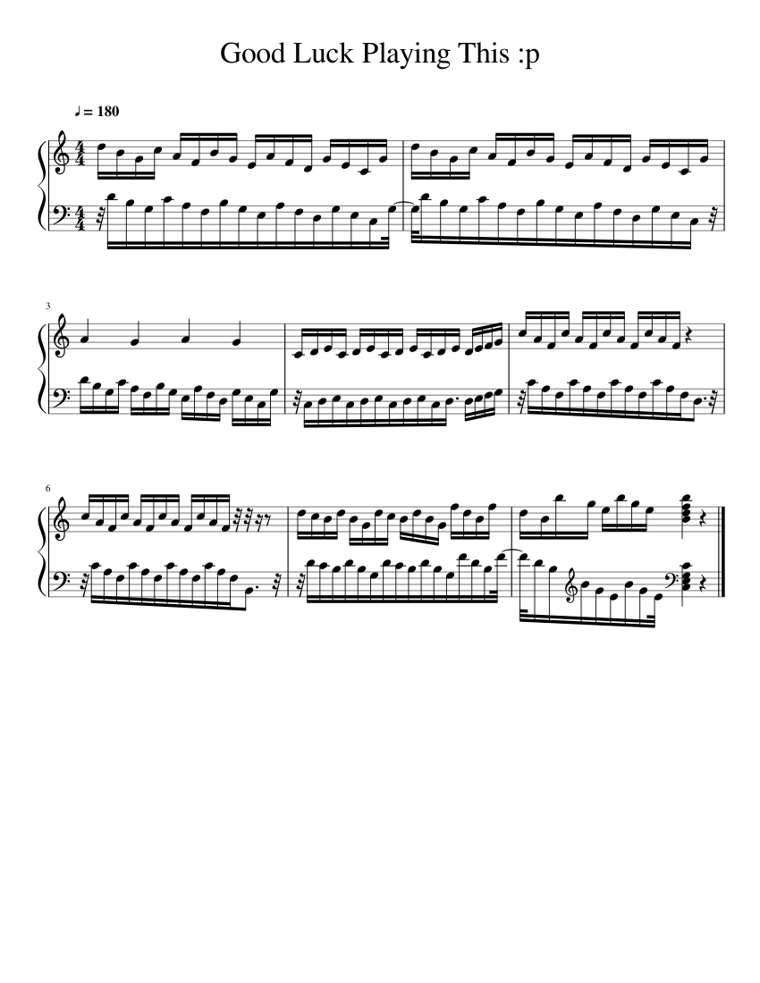 Good Luck Playing This Sheet music for Piano (Solo) | Musescore.com