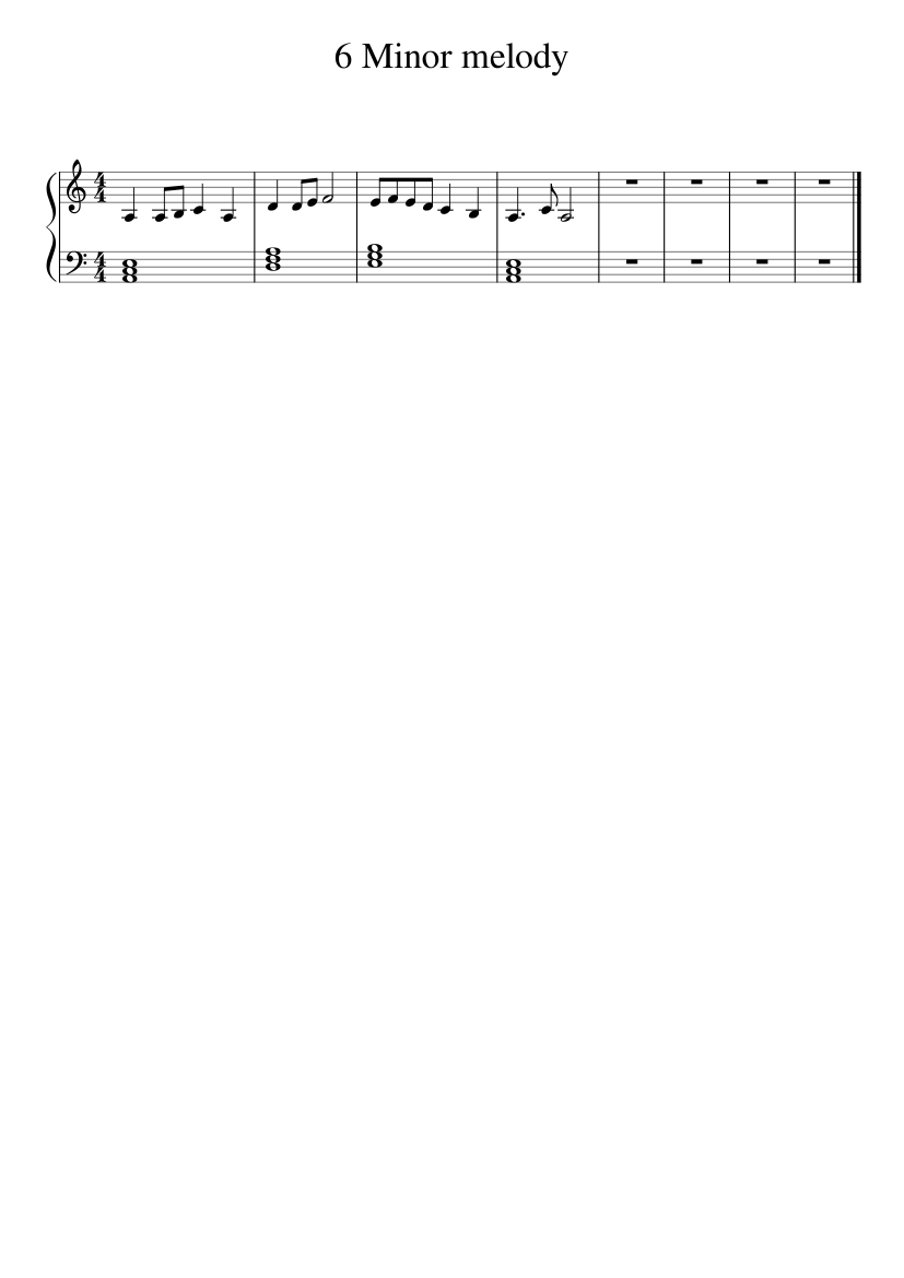 6 Minor melody Sheet music for Piano (Solo) | Musescore.com