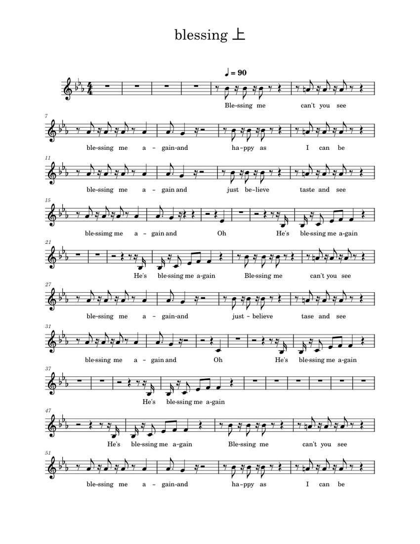 blessing 上 Sheet music for Piano (Solo) Easy | Musescore.com