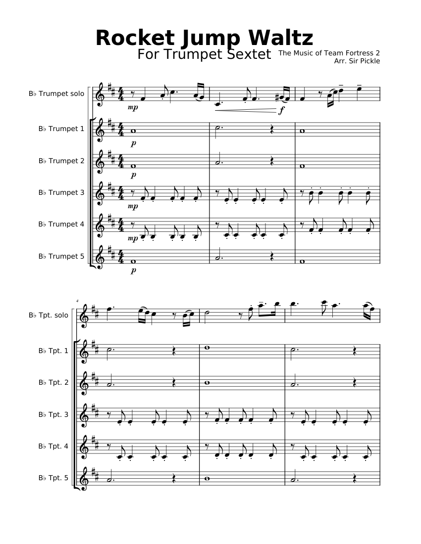 Team Fortress 2 - Rocket Jump Waltz – Mike Morasky - arr. for Trumpet ...