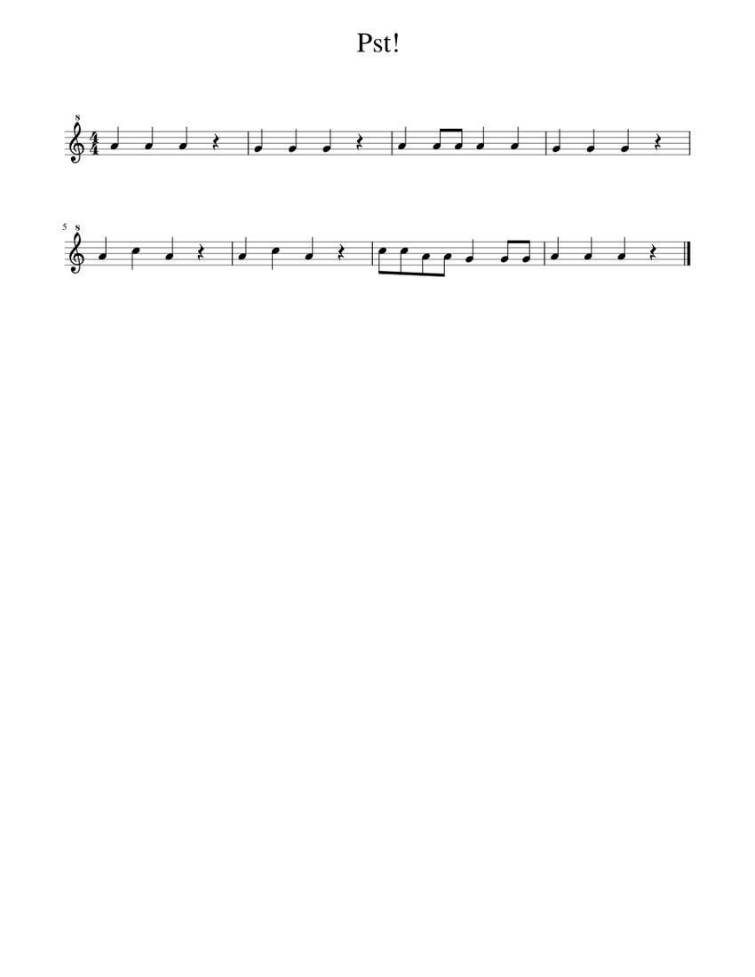 Pst! Sheet music for Recorder (Solo) | Musescore.com