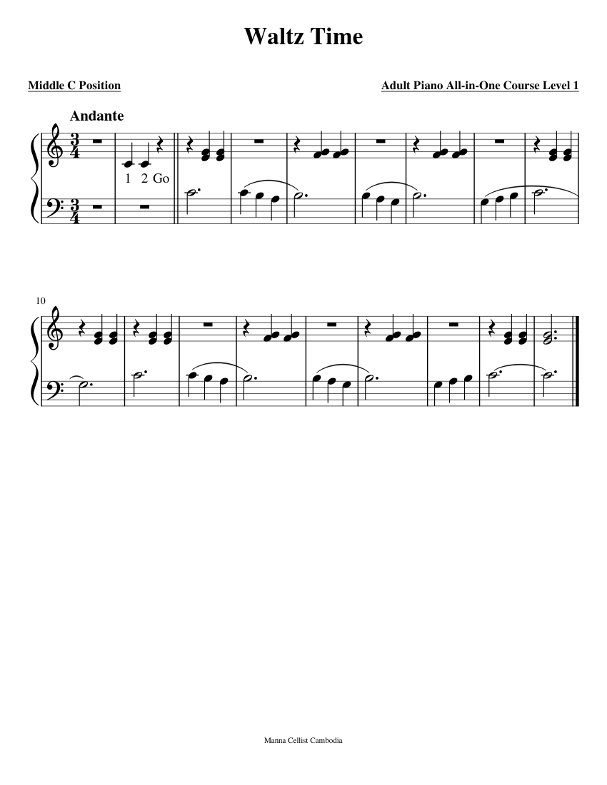 32. Waltz Time – Adult Piano All-in-One Course Level 1 Sheet music for ...