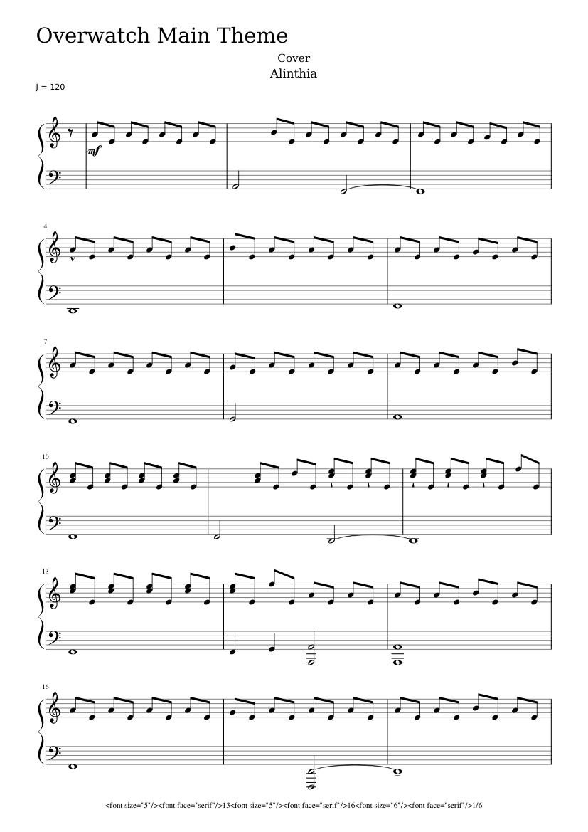 Overwatch Trailer theme Sheet music for Piano (Solo) | Musescore.com
