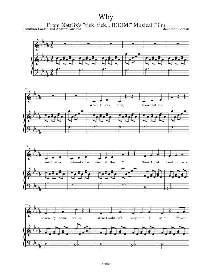 Why – Jonathan Larson, Tick, Tick...Boom! Musical Film - Netflix ...