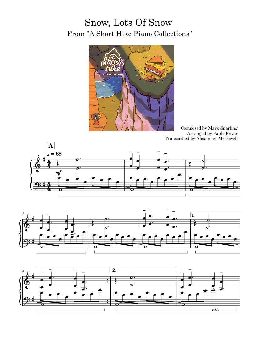 Snow, Lots Of Snow – Mark Sparling | A Short Hike Piano Collections ...