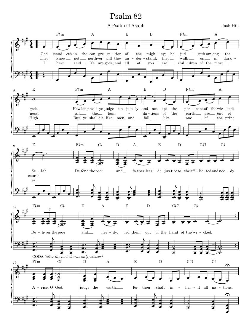 Psalm 82 Sheet music for Piano (Solo) Easy | Musescore.com