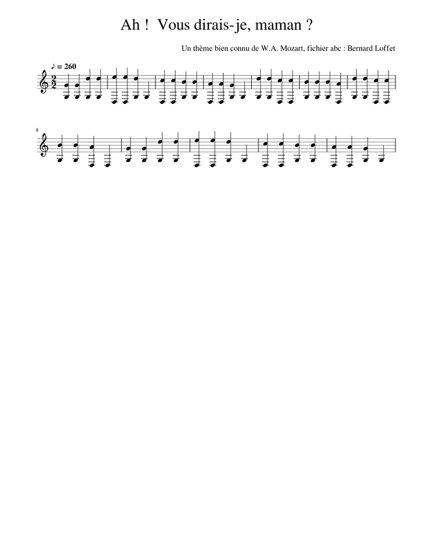 Ah ! Vous dirais-je, maman ? Sheet music for Piano (Solo) | Musescore.com