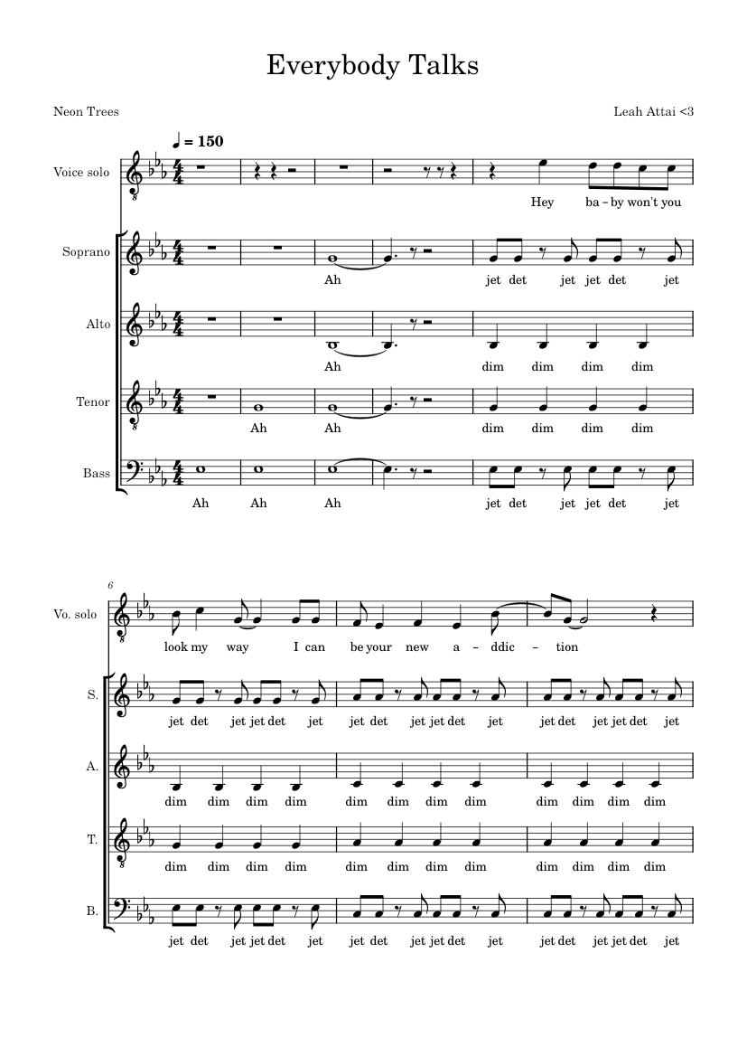 Everybody talks – Neon Trees EverybodyTalks Sheet music for Soprano ...