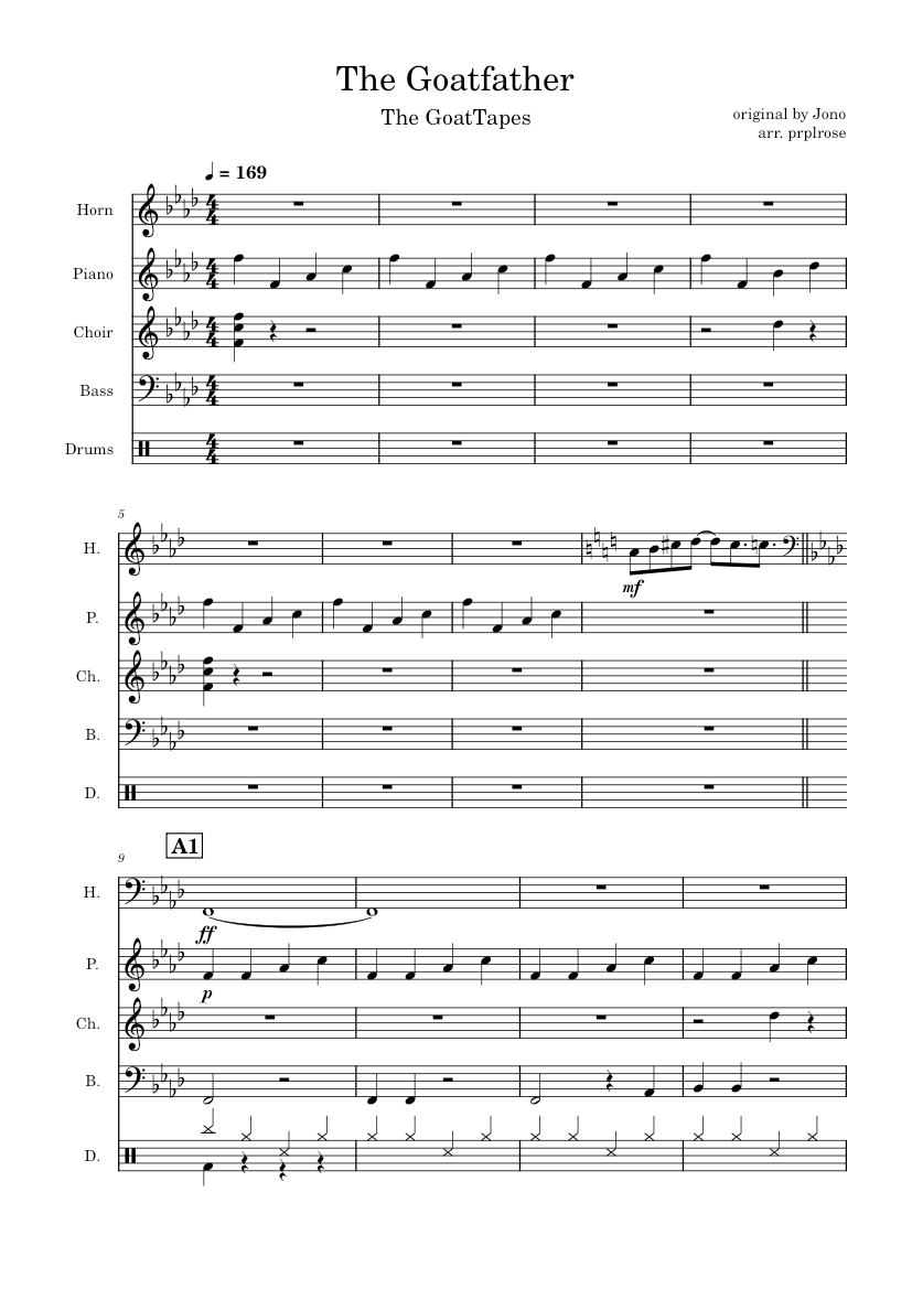 THE GOATFATHER – Jono Smithers TheGoatfather Sheet music for Piano ...