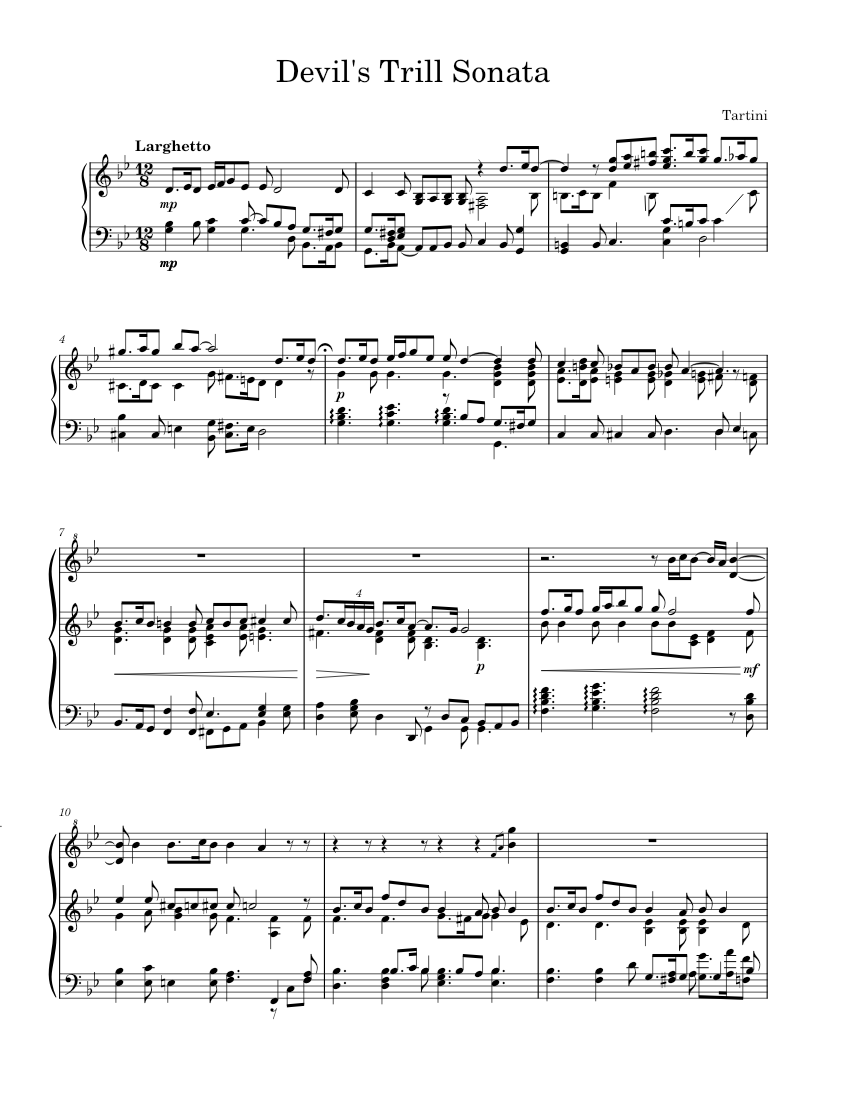 Devil's Trill Sonata for Solo Piano (full) - Tartini/Kreisler Sheet ...