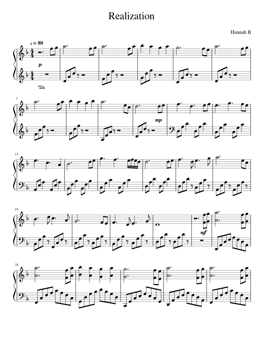 Realization Sheet music for Piano (Solo) | Musescore.com