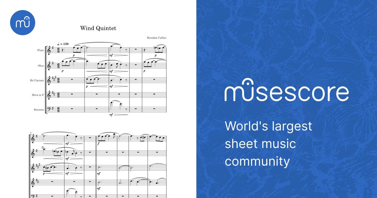 Wind Quintet Sheet music for Flute, Oboe, Bassoon, French horn & more ...