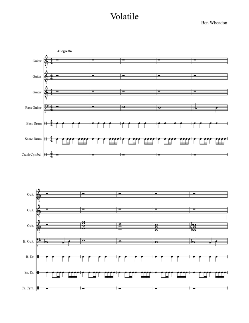 Volatile Sheet music for Guitar (Mixed Trio) | Musescore.com