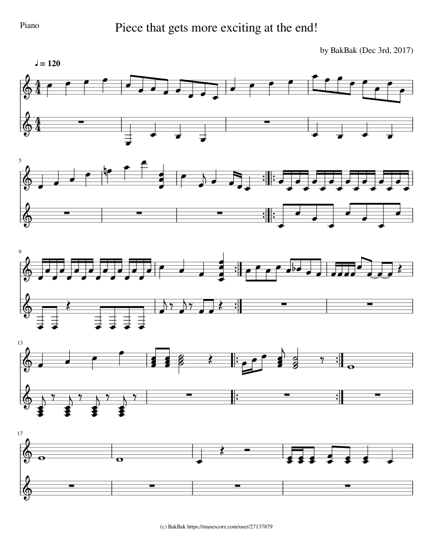 Piece that gets more exciting at the end! Sheet music for Piano (Solo ...