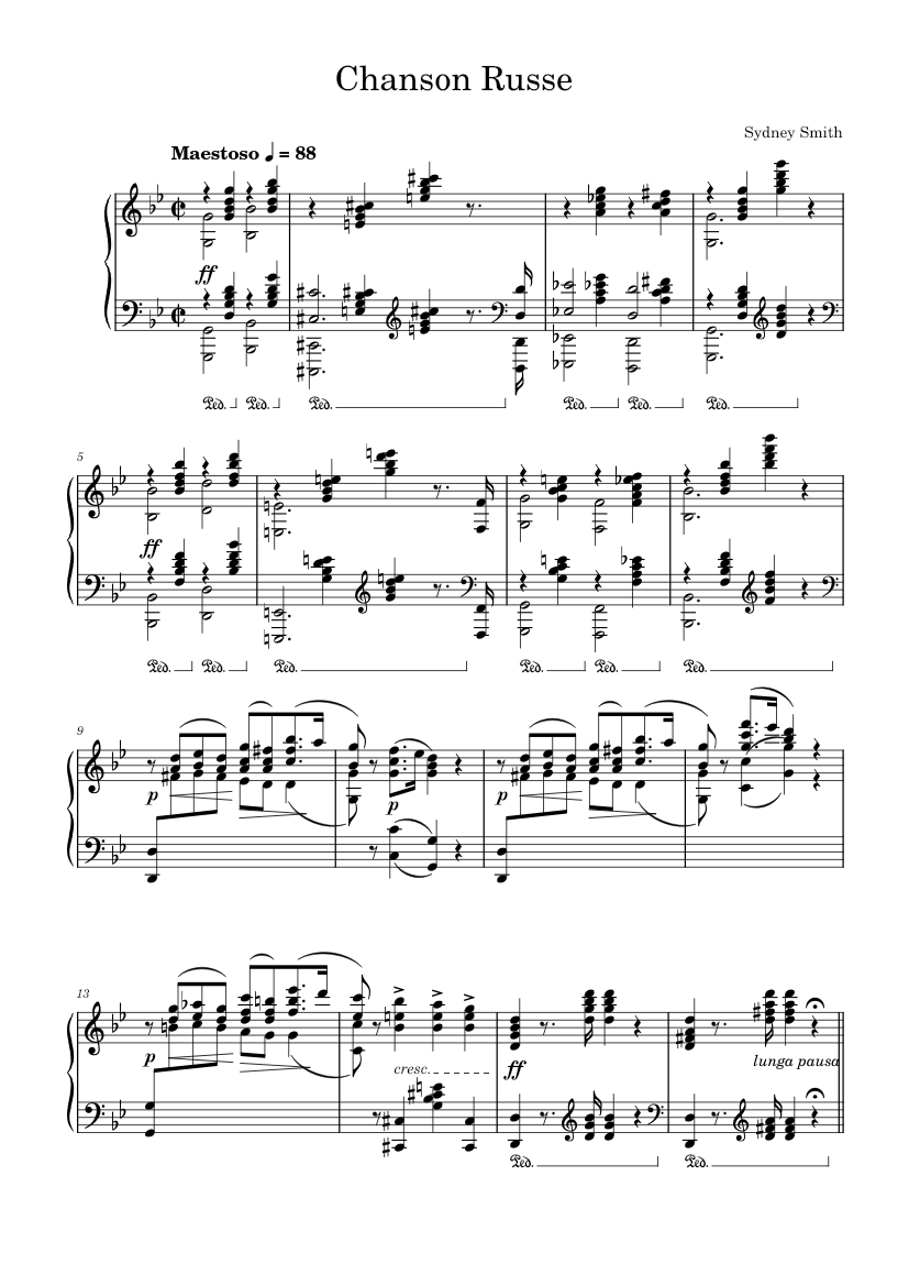 Sydney Smith - Chanson Russe Sheet music for Piano (Solo) | Musescore.com