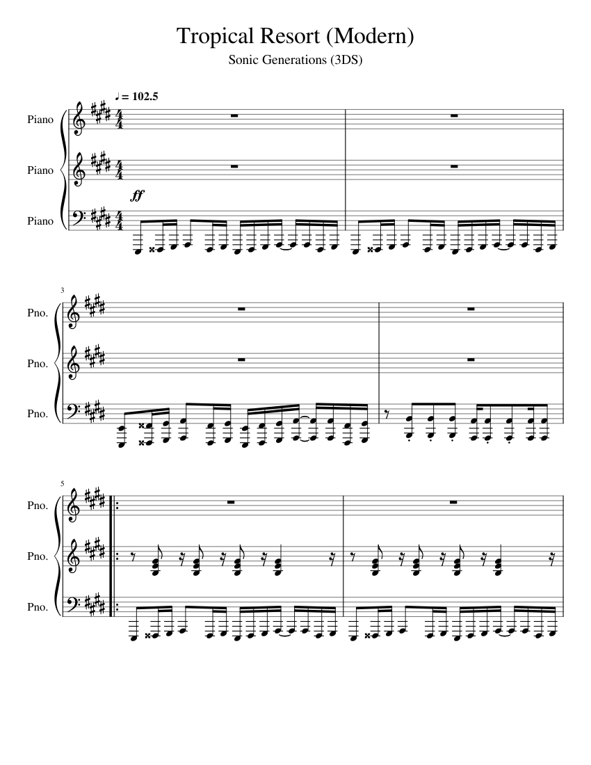 Tropical Resort (Modern) Sheet music for Piano (Mixed Trio) | Musescore.com