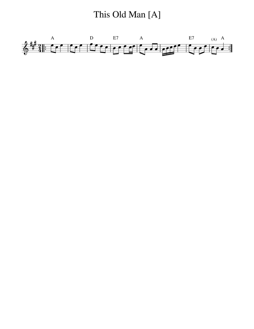 This Old Man Sheet music for Piano (Solo) Easy | Musescore.com