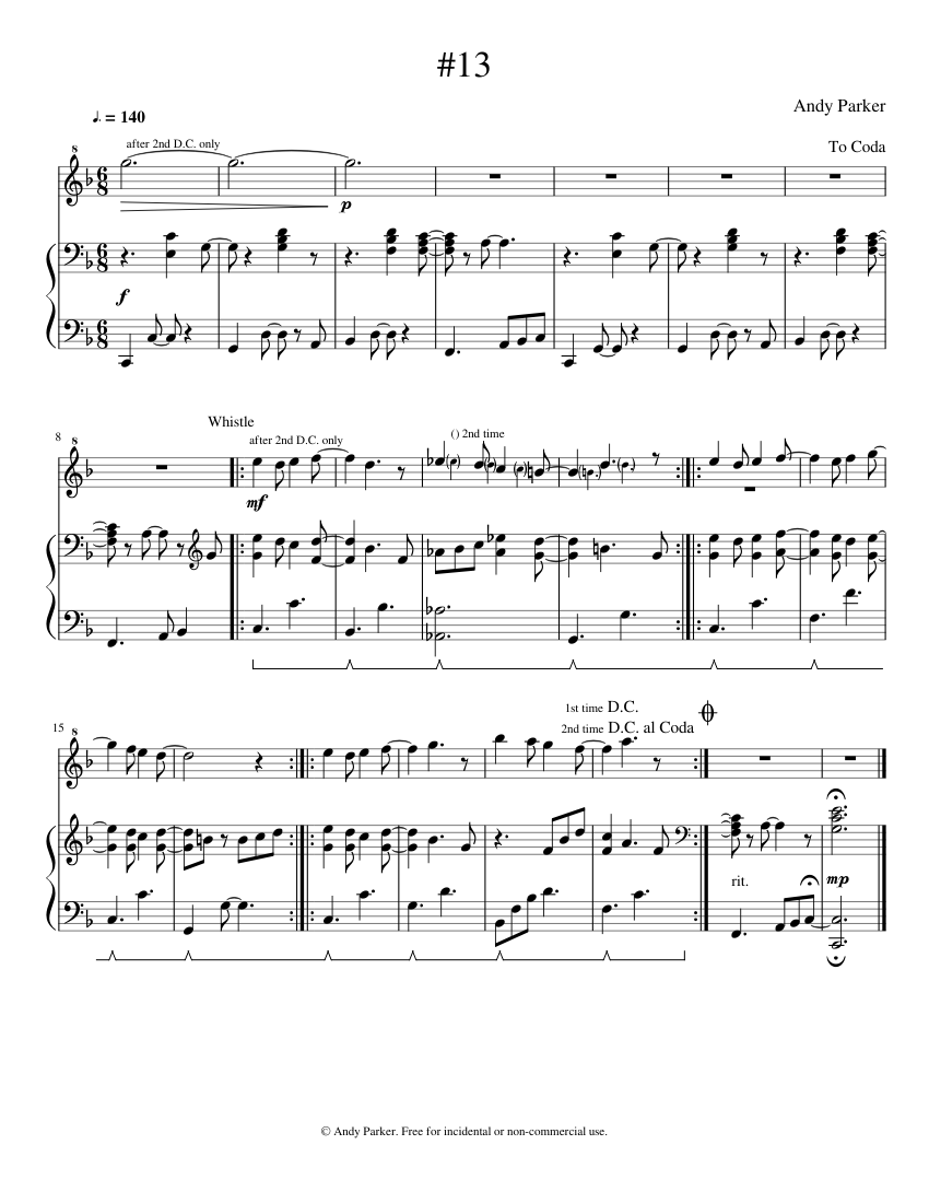 #13 Sheet music for Piano, Recorder (Solo) | Musescore.com