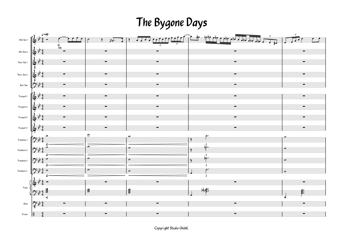 The Bygone Days – Joe Hisaishi The Bygone Days - Joe Hisaishi Sheet ...